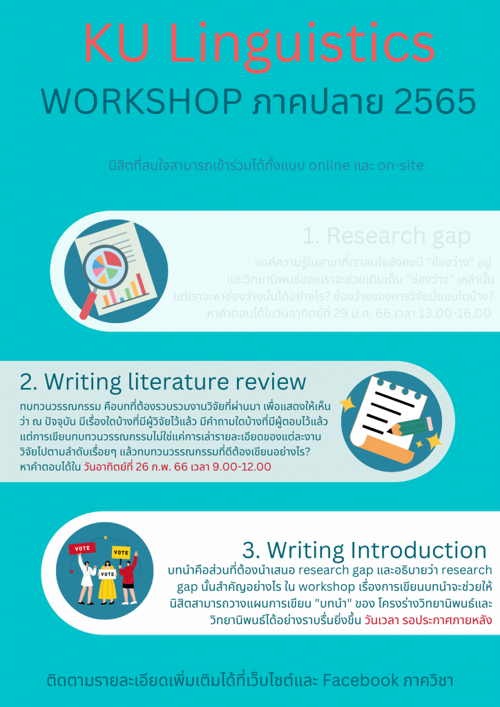 ข่าว workshop ครั้งที่ 2 ภาคปลาย 2565 – ภาษาศาสตร์ เกษตร มก